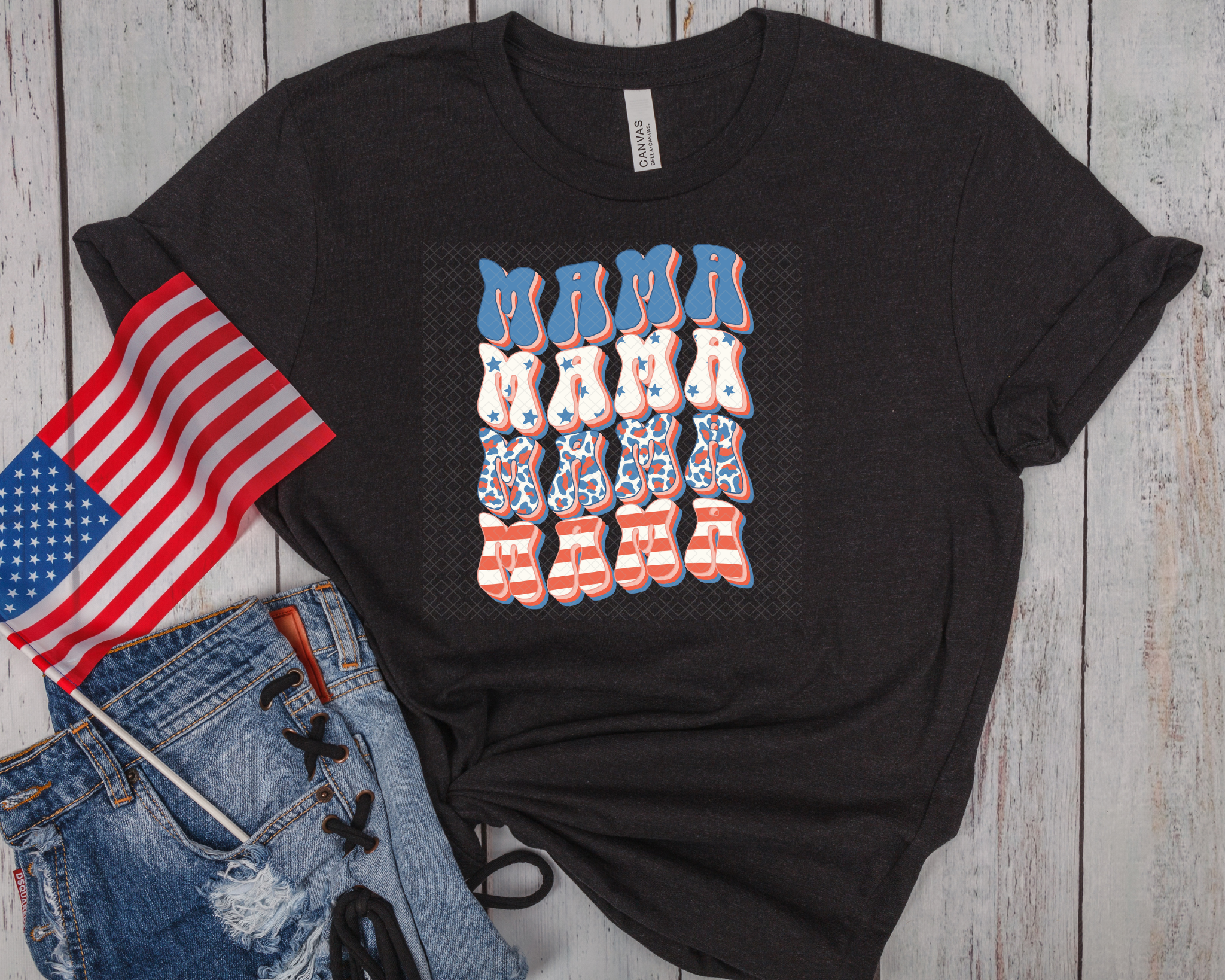 Mama Retro Wave Flag – TheNeonFlamingoShop