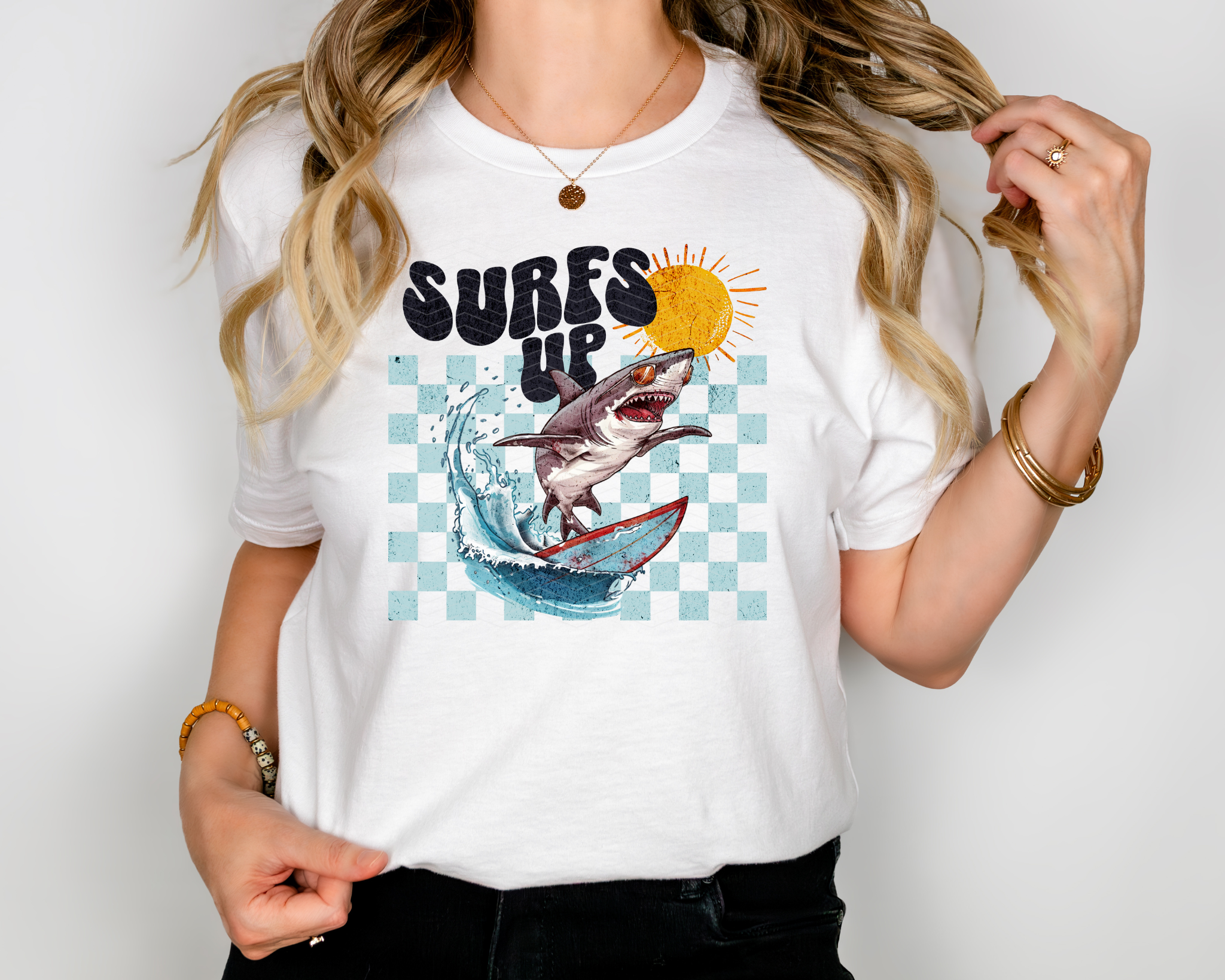 Surf's Up Shark DTF TRANSFER – TheNeonFlamingoShop