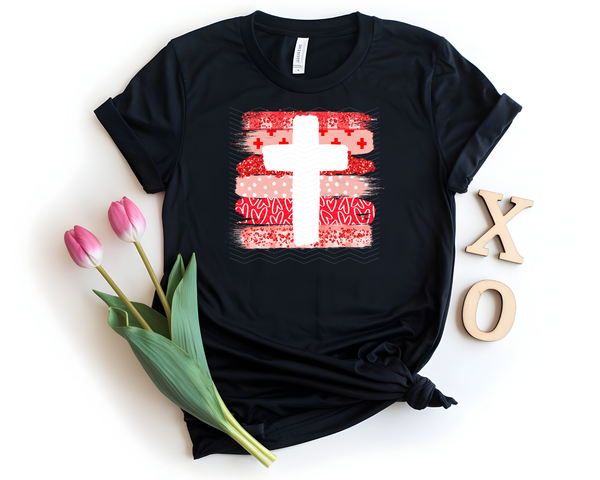 Valentine Cross hearts DTF TRANSFER – TheNeonFlamingoShop